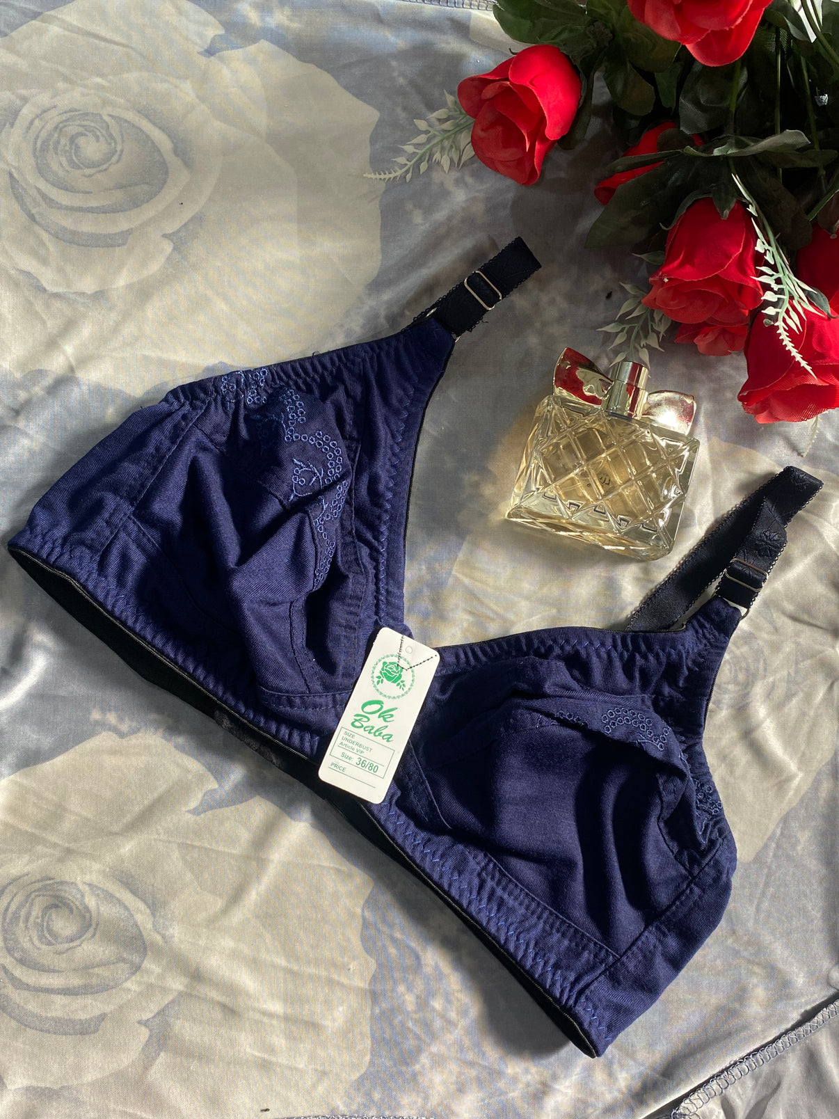 Daily Basic Chikan Embroidery Floral Bra - Soft Cotton & Non-Padded ...